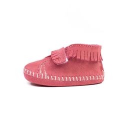 Minnetonka Stiefel 'Front Strap' Gr&ouml;&szlig;e 18 pink