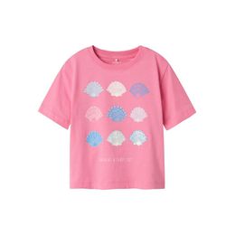 name it T-Shirt 'NMFJassa' Mädchen Größe 110 blau / hellgelb / rosa / hellpink