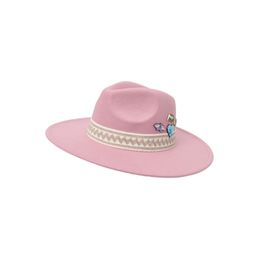 Kamila &Scaron;ikl Hut 'Ruby' Herren Gr&ouml;&szlig;e 60/61 ecru / hellblau / brokat / rosa