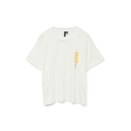Véro Moda VERO MODA T-Shirt 'VMBerta Mette' Damen Größe S brokat / gelb / hellgelb / weiß