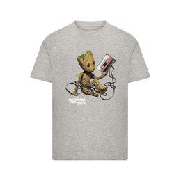 F4NT4STIC T-Shirt 'Marvel Guardians Of The Galaxy Vol2 Groot Tape' Jungen Gr&ouml;&szlig;e 122/128 hellgrau / mischfarben