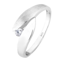 Elli Ring 'Solit&auml;r' Damen Gr&ouml;&szlig;e 56 silber / wei&szlig;