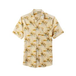 Beach Time Button Up Shirt male Yellow size S