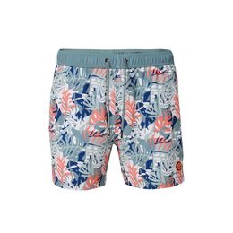 KOROSHI Badeshorts Herren Größe S mint / pastellgrün / koralle / weiß
