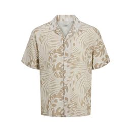 Jj Rebel Button Up Shirt 'JREBBLOOM RESORT' male Beige size XXL