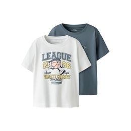 name it T-Shirt 'NMMVICTOR' Jungen Größe 104 saphir / gelb / schwarz / weiß