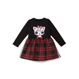 Denokids Dress 'Red Ribbon' girl Black size 98