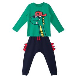 Denokids Set 'Dinosaur Spikes' Jungen Gr&ouml;&szlig;e 110 gr&uuml;n