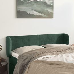 vidaXL Kopfteil mit Ohren Dunkelgrün 147x23x78/88 cm Samt
