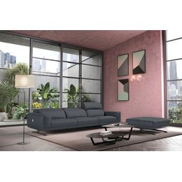 3-Sitzer Egoitaliano "Gloria, super bequem, hochwertige Verarbeitung, edles Design, Megasofa", grau (charcoal), B:327cm H:96cm T:109cm, Sofas, beidseitig verstellbare R&uuml;ckenelemente, mit Designmetallf&uuml;&szlig;en