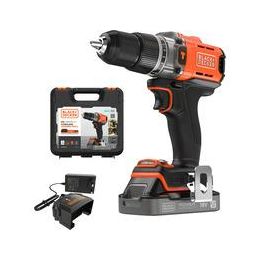 Black & Decker POWERCONNECT Akku-Schlagbohrschrauber BCD383D1XK, 18Volt orange/schwarz, Li-Ionen Akku 2,0Ah, Koffer