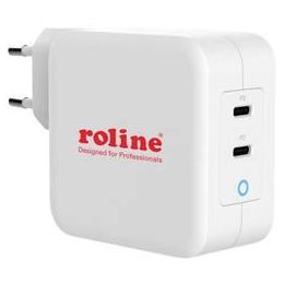 ROLINE USB Charger mit Euro-Stecker, 2 Port Typ-C (PD), GaN, 100W