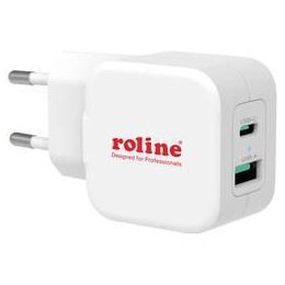 ROLINE USB Charger mit Euro-Stecker, 2 Port (Typ-A QC3.0, Typ-C PD), 20W