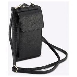 Handytasche Heine, Damen, Gr. B/H/T: 10,5cm x 18,5cm x 3cm, blau (marine), Polyurethan, unifarben, Taschen