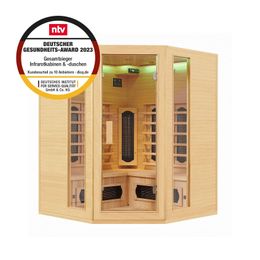 Artsauna Infrarotkabine Nyborg E150K &ndash; Infrarotsauna 4 Personen &ndash;LED-Farblicht, 7 Keramik-, 1 Fl&auml;chenstrahler