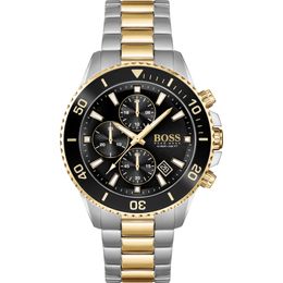 Chronograph BOSS "ADMIRAL", silber (silberfarben, goldfarben, schwarz), Armbanduhren, Herren, Quarzuhr, Herrenuhr, Armbanduhr, Stoppfunktion, Edelstahlarmband
