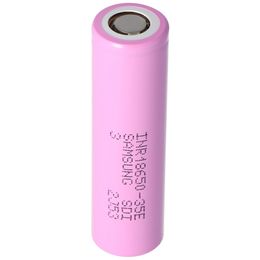 Samsung INR18650-35E 3,6 Volt Akku 3500mAh 18,55x65,25mm flacher Pluspol auswählbar mit oder ohne Lötfahnen