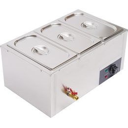 Chafing Dish Speisewärmer Edelstahl Buffetwärmer 3*7L Gastro Buffet Warmhaltebehälter Warmhalter für Catering Buffet Party Restaurant