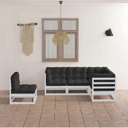 vidaXL 5-tlg. Garten-Lounge-Set mit Kissen Kiefer Massivholz