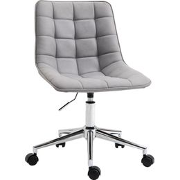 Vinsetto Bürostuhl Drehstuhl Schreibtischstuhl höhenverstellbar 360° drehbar Mikrofaser Schaumstoff Hellgrau 60x 60x90 cm