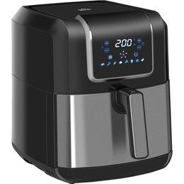 HOMCOM Heißluftfritteuse 6,5 L 1700W mit 8 Menüs LED-Display Antihaftbeschichteter Korb für gesundes ölfreies fettarmes Kochen Schwarz 36,5 x 29 x 33,8 cm