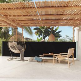 vidaXL Seitenmarkise Ausziehbar 117x600 cm Schwarz