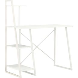 vidaXL Schreibtisch mit Regaleinheit Weiß 102×50×117 cm - Schreibtisch - Schreibtische - Schreibtisch Mit Regalen - Schreibtische Mit Regalen