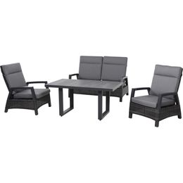 siena GARDEN Lounge-Set 'Taranto' blau-grau 4-teilig