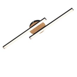 Briloner LED-Deckenleuchte holzfarben/schwarz 1200 lm 56 x 12 x 3,7 cm, 2-flammig