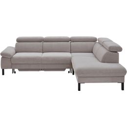 Ecksofa Home Affaire "Arnayon mit Querschl&auml;fer-Bettfunktion, Schlafsofa, gro&szlig;er Bettkasten", silber, B:272cm H:79cm T:217cm, 95% Polyester, 5% Nylon, Sofas, Ecksofa, manuelle Kopfteilverstellung, Tonnentaschen-Federkern, Feincord L-Form