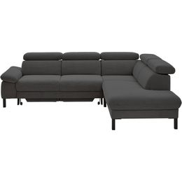 Ecksofa Home Affaire "Arnayon mit Querschl&auml;fer-Bettfunktion, Schlafsofa, gro&szlig;er Bettkasten", grau (anthrazit), B:272cm H:79cm T:217cm, 95% Polyester, 5% Nylon, Sofas, Ecksofa, manuelle Kopfteilverstellung, Tonnentaschen-Federkern, Feincord L-Form