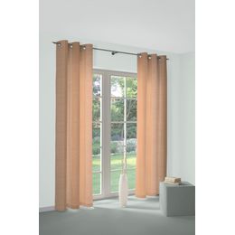 Vorhang WIRTH "Niederau" Gr. 1, rot (apricot), B:132cm H:145cm, Jacquard, Polyacryl, Polyester, Gardinen