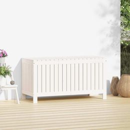 vidaXL Gartentruhe Weiß 115x49x60 cm Massivholz Kiefer