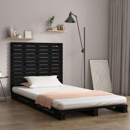 vidaXL Wand-Kopfteil Schwarz 106x3x91,5 cm Massivholz Kiefer