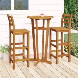 vidaXL 3-tlg. Gartenbar-Set Massivholz Akazie
