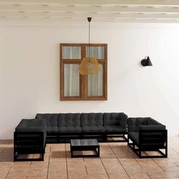 vidaXL 9-tlg. Garten-Lounge-Set mit Kissen Massivholz Kiefer