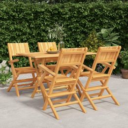 vidaXL 5-tlg. Garten-Essgruppe Massivholz Teak