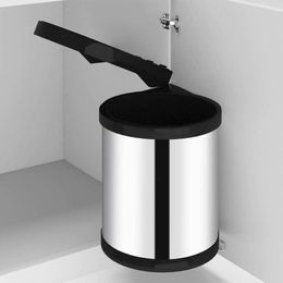 The Living Store Küchen-Einbau-Mülleimer Edelstahl 12 L