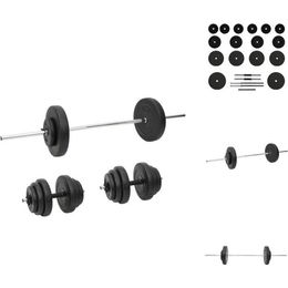 vidaXL Langhantel und Kurzhantel mit Gewichten 60 kg - Hanteln & Gewichte