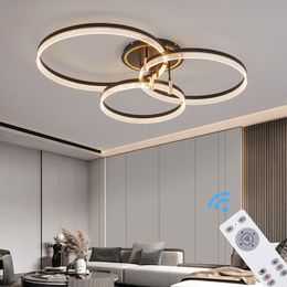 Eurotondisplay LED Deckenleuchte TY4567-567Y mit Fernbedienung und Handy-App Lichtfarbe/Helligkeit einstellbar dimmbar schwarz gold lackierte Rahmen