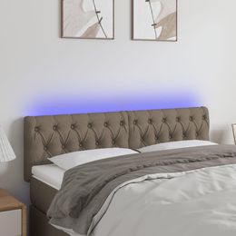 vidaXL LED Kopfteil Taupe 144x7x78/88 cm Stoff