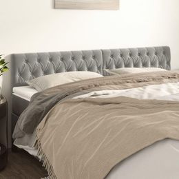 vidaXL Kopfteile 2 Stk. Hellgrau 100x7x78/88 cm Samt