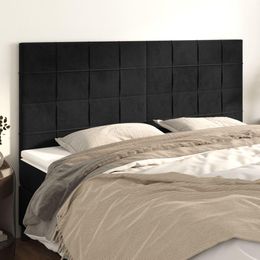 vidaXL Kopfteile 4 Stk. Schwarz 90x5x78/88 cm Samt