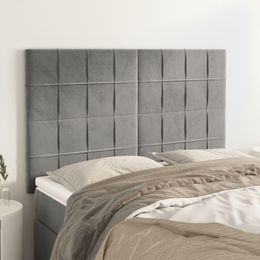 vidaXL Kopfteile 4 Stk. Hellgrau 72x5x78/88 cm Samt