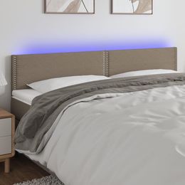 vidaXL LED Kopfteil Taupe 180x5x78/88 cm Stoff