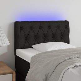 vidaXL LED Kopfteil Schwarz 80x7x78/88 cm Stoff