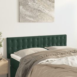 vidaXL Kopfteile 2 Stk. Dunkelgrün 72x5x78/88 cm Samt