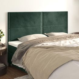vidaXL Kopfteile 4 Stk. Dunkelgrün 100x5x78/88 cm Samt