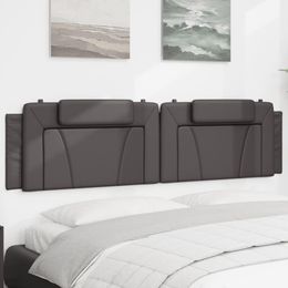 Kopfteil-Kissen "Viana" Grau 200 cm Kunstleder