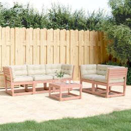 5-tlg. Garten-Sofagarnitur mit Kissen Massivholz Douglasie